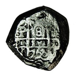 Silver Cob 8 Reales Spanish coin replica - Coins of Our Past, made in USA